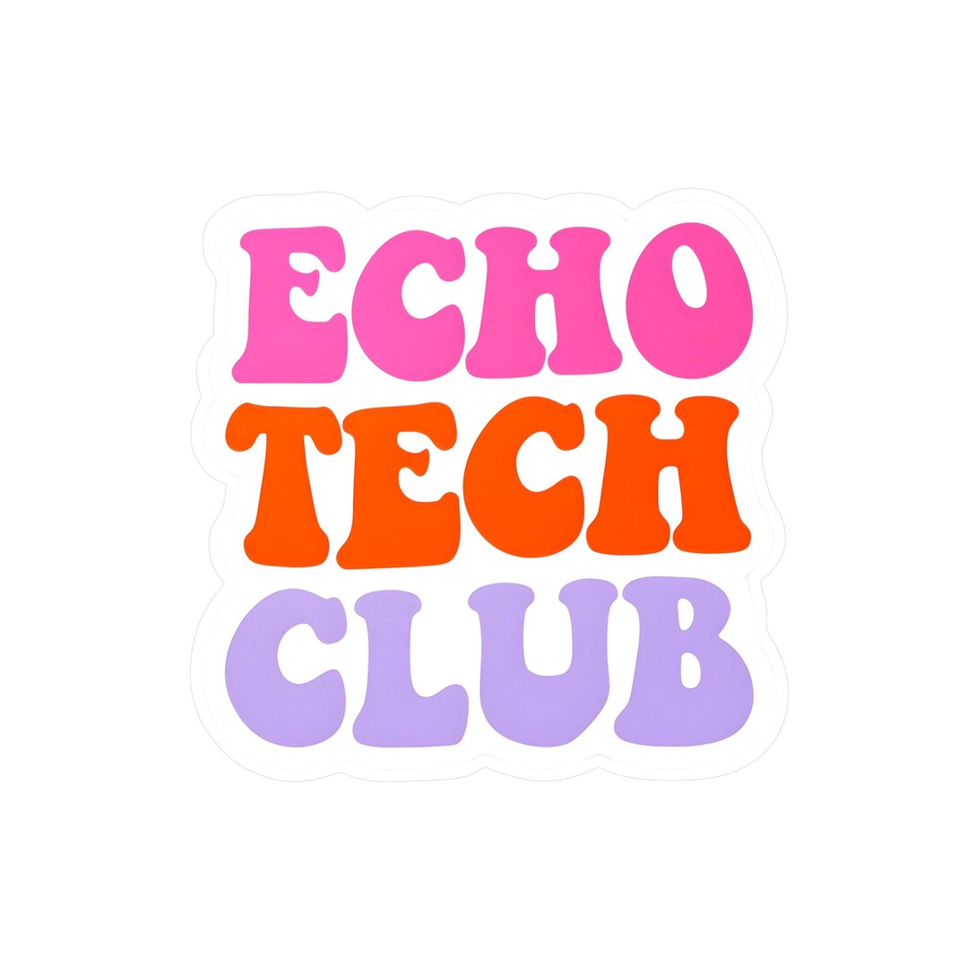 Colorful Echo Tech Club Vinyl Decals for Custom Art | Fun Stickers for ...