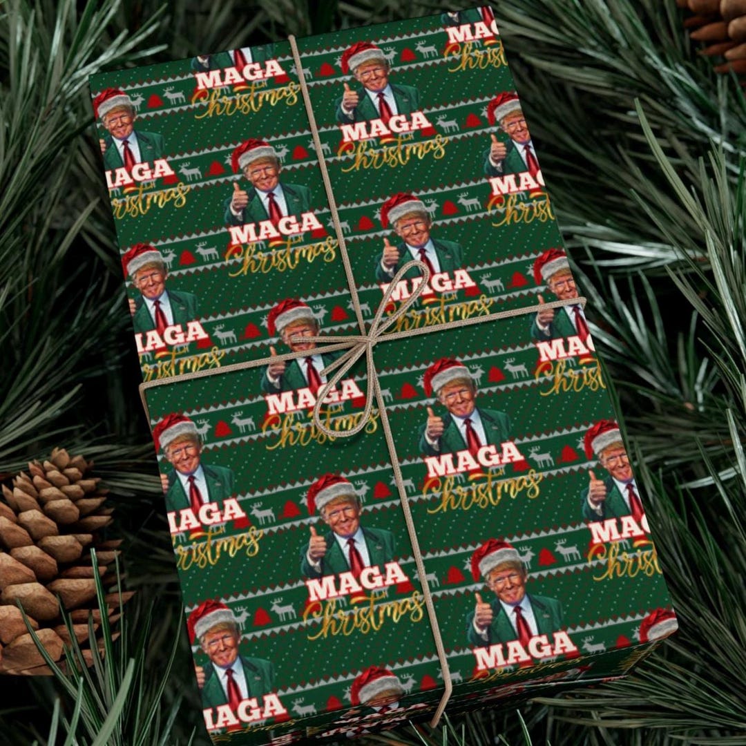 MAGA Christmas President Donald Trump Christmas Wrapping Paper for ...