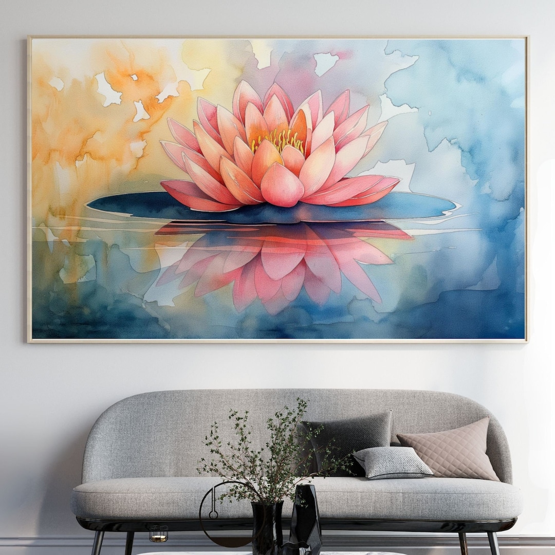 Decorative Lotus Painting, Lotus Wall Art, Lotus Flower Decoration ...