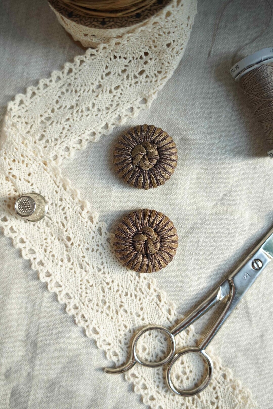 2pc Woven Couch Buttons plus Spare, Big Crochet Coat Buttons - Etsy