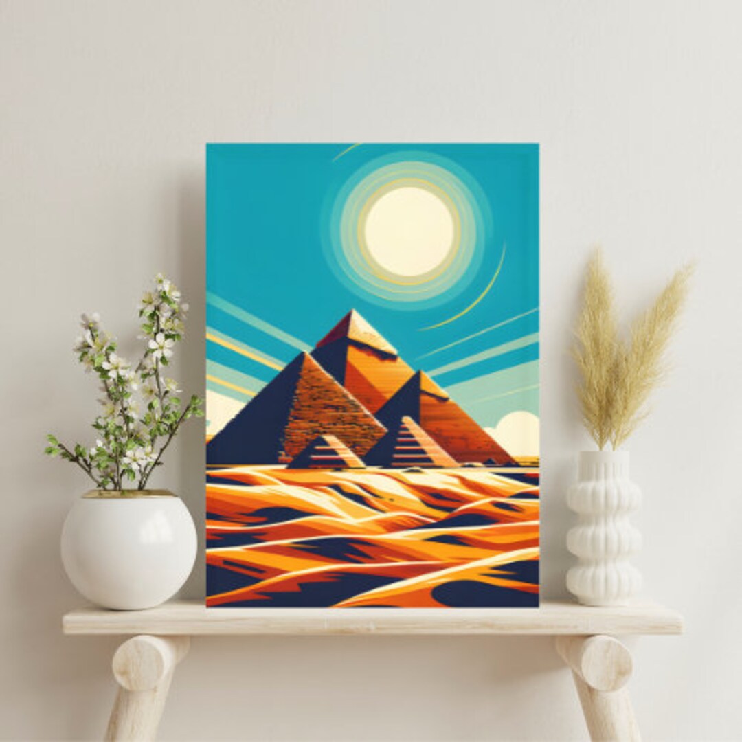 Pyramids of Giza, Egypt - Canvas - Flat Art - Home Decor - Etsy