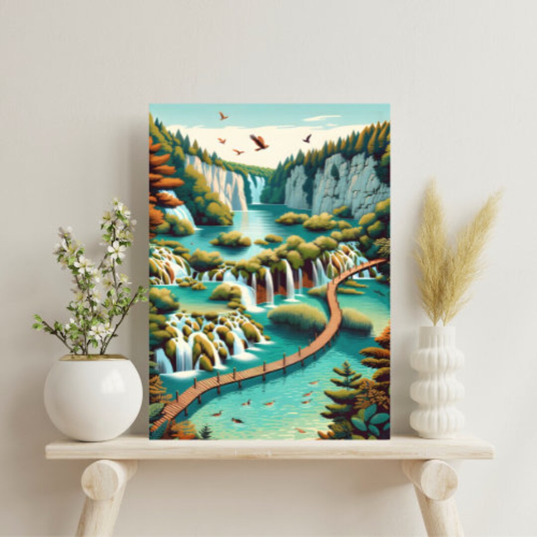 Plitvice Lakes National Park, Croatia - Canvas - Flat Art - Home Decor ...