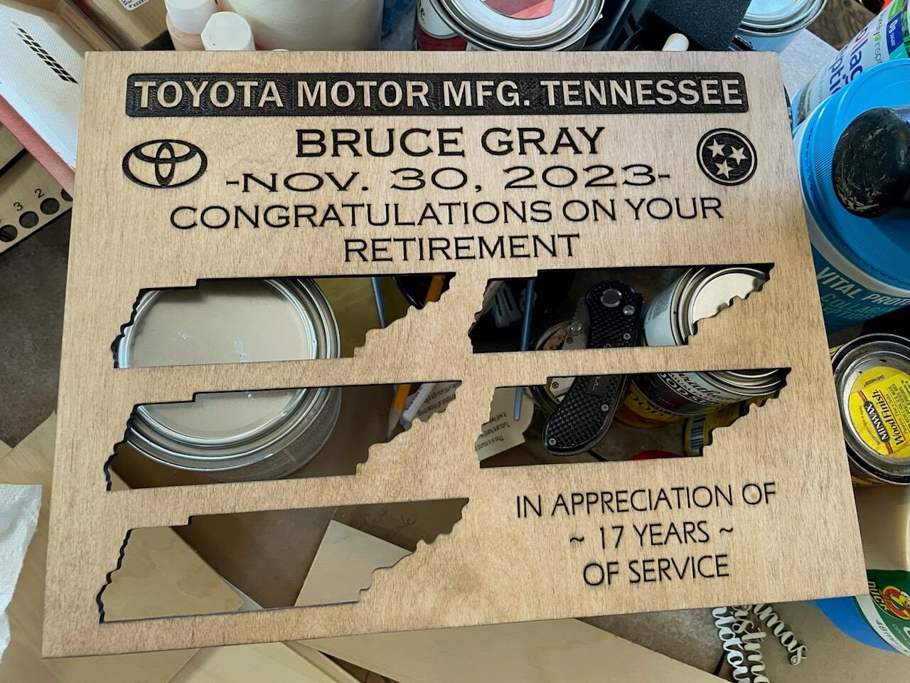 Retirement Plaque in Shadow Box - Etsy