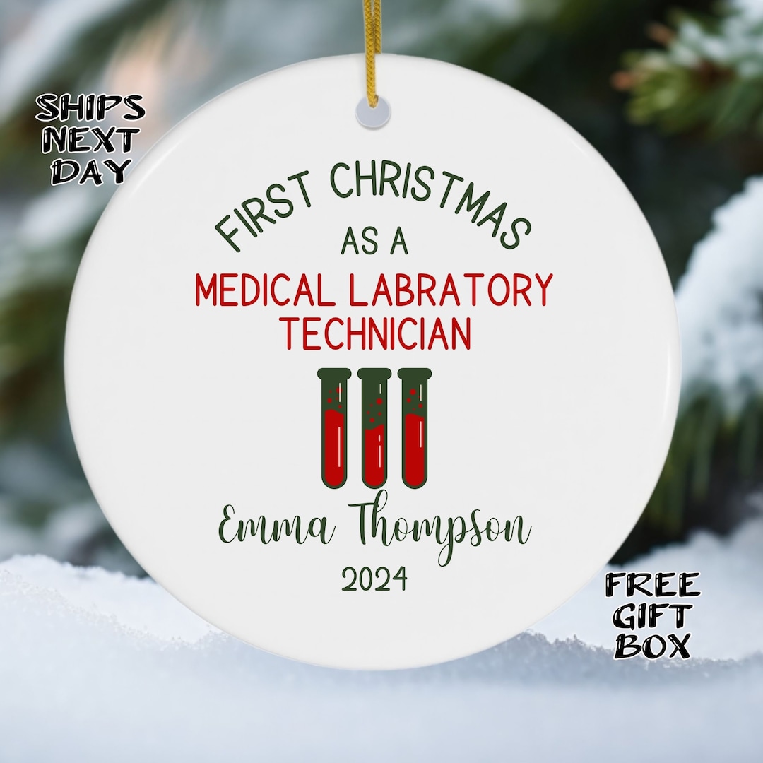 Medical Laboratory Technician First Christmas Ornament, Personalized ...