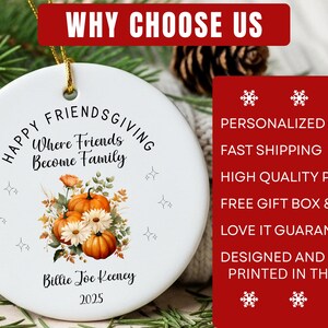 Friendsgiving Ornament, Personalized Ornament for Best Friend, Custom ...