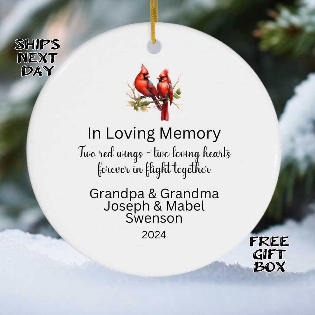 Grandparents Memorial Ornament, Personalized Memorial Keepsake for ...