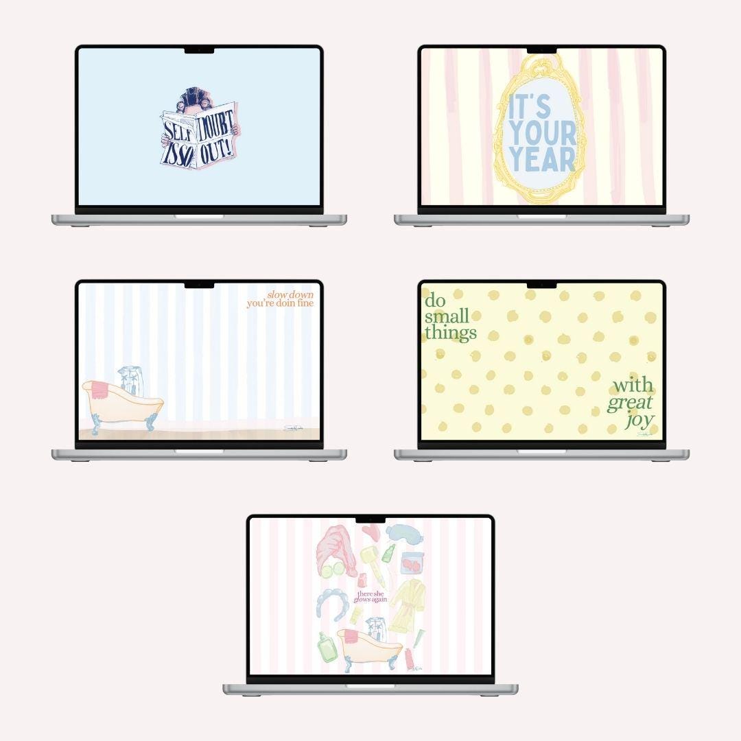 2025 Self Care Desktop Wallpapers High-quality Pastel Backgrounds for ...