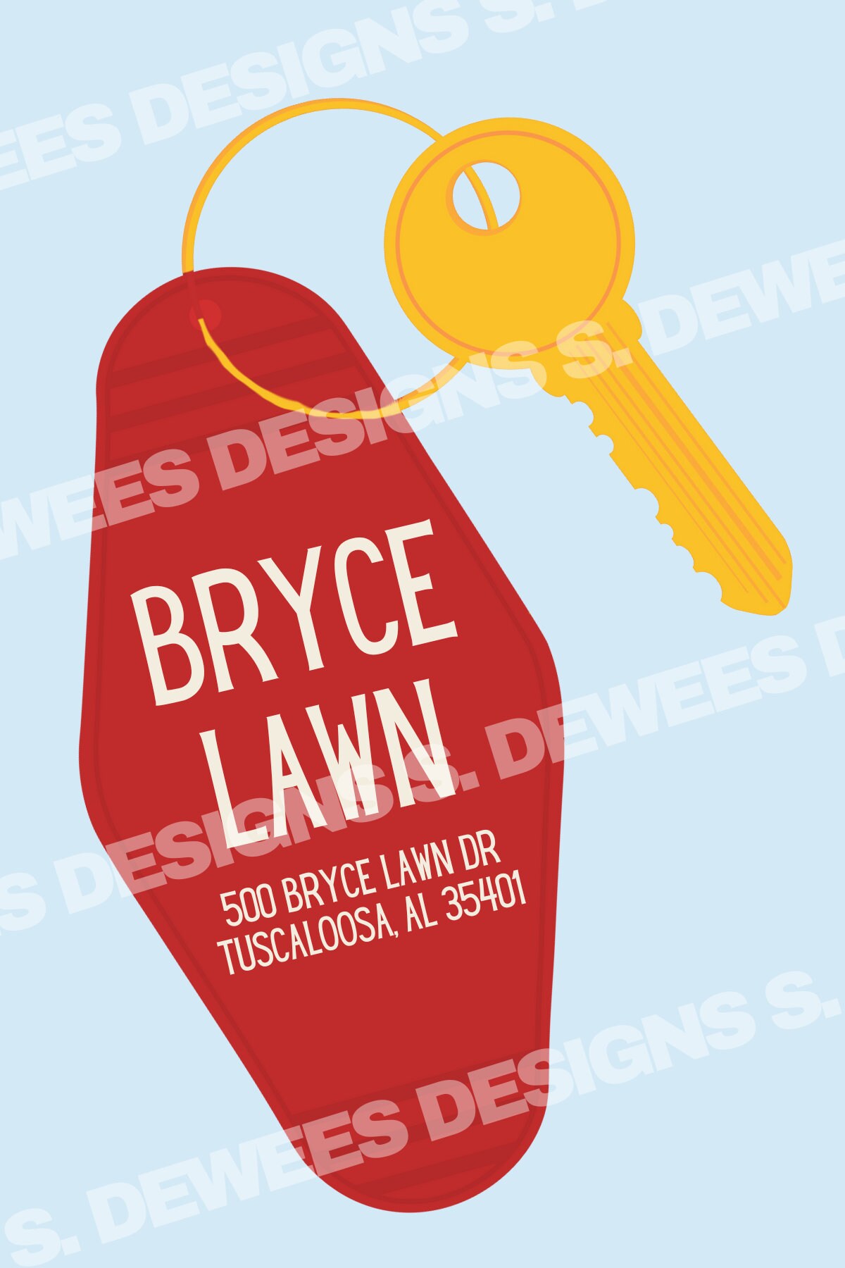 University of Alabama Dorm Key Poster (tutwiler, Presidential, Parham ...