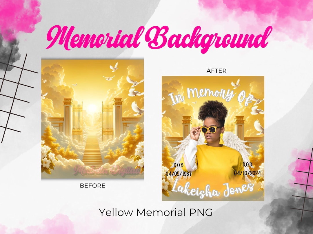 Yellow Memorial Background PNG, Stairway to Heaven Background, Rest in ...
