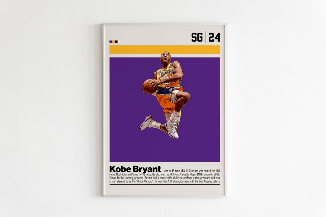 Kobe Bryant Poster Digital Download Printable Wall Art for NBA Fans Mid ...