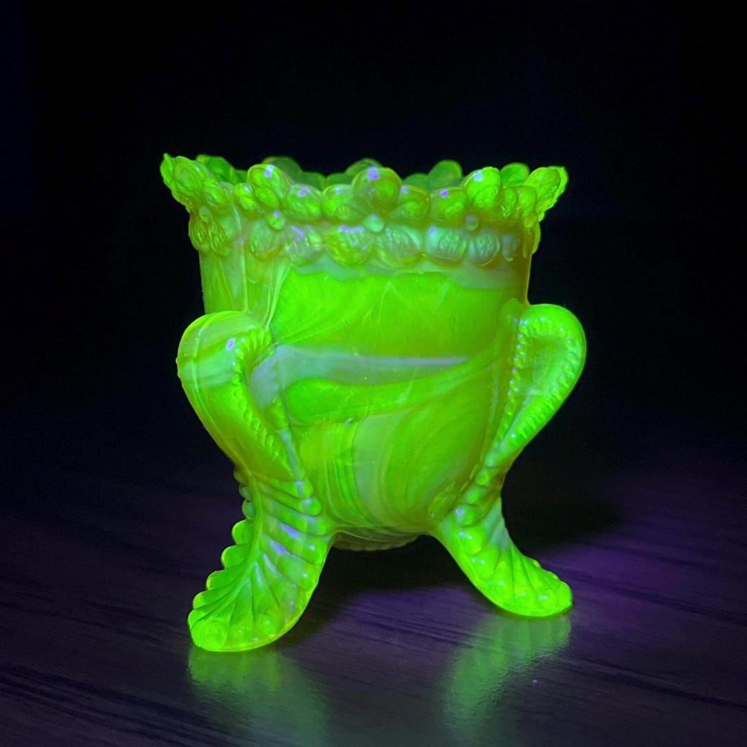 Boyd Amber Uranium Slag Glass - Etsy