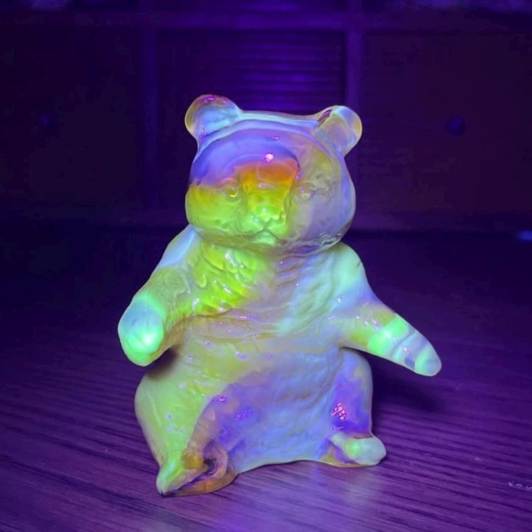 Mosser Vintage Uranium Slag Glass Tawny the Bear - Etsy