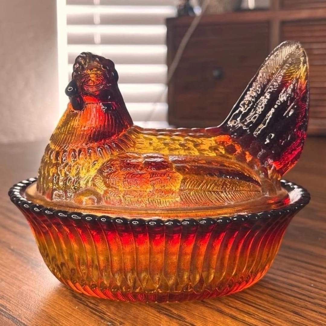 Boyd Glass Vintage 5in Hen on Nest Glows - Etsy