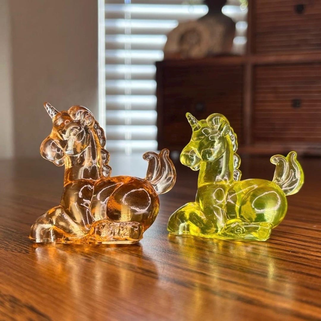 Boyd Glass Vintage Uranium Glass Unicorn - Etsy
