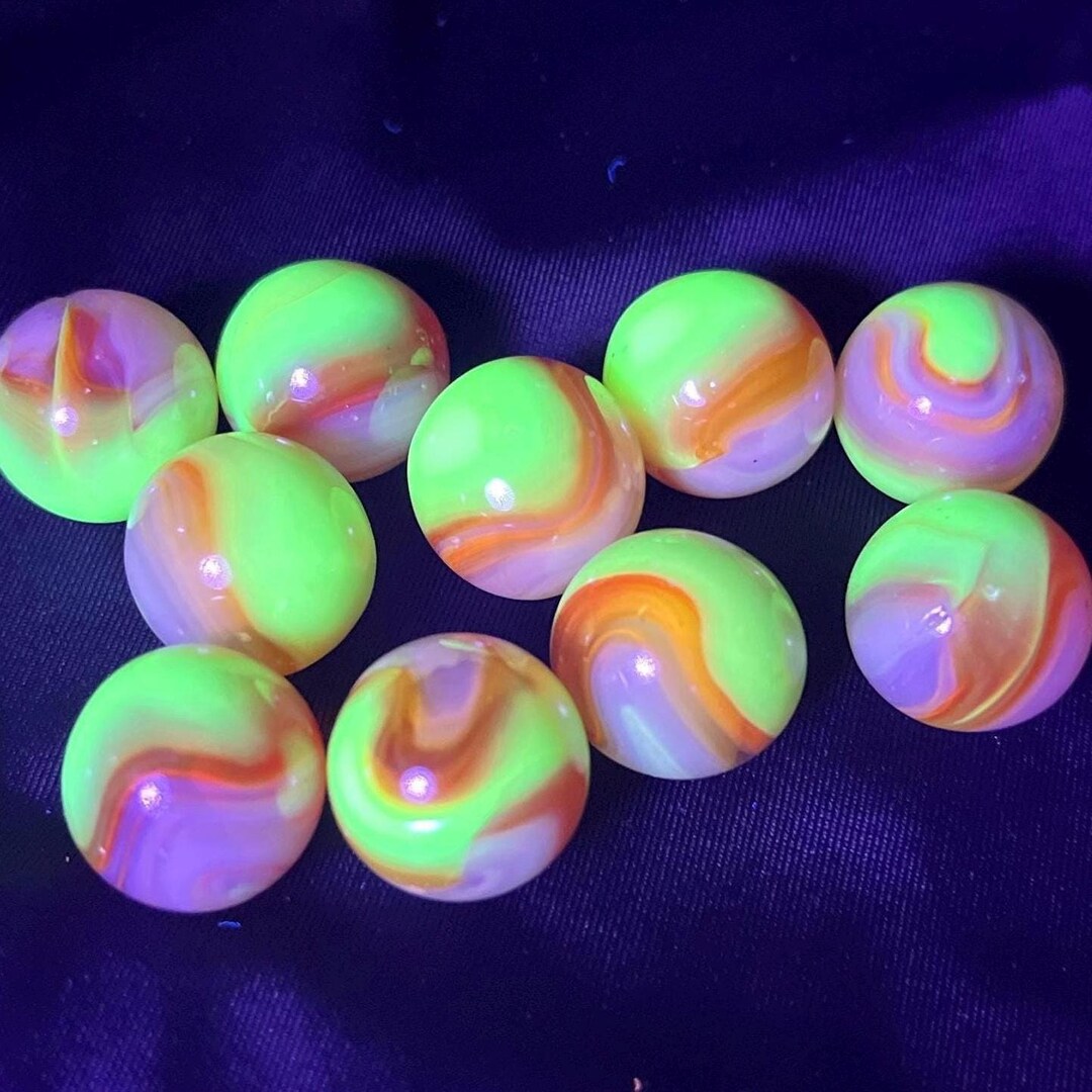 Uranium Slag Glass Marbles 10pc Set - Etsy