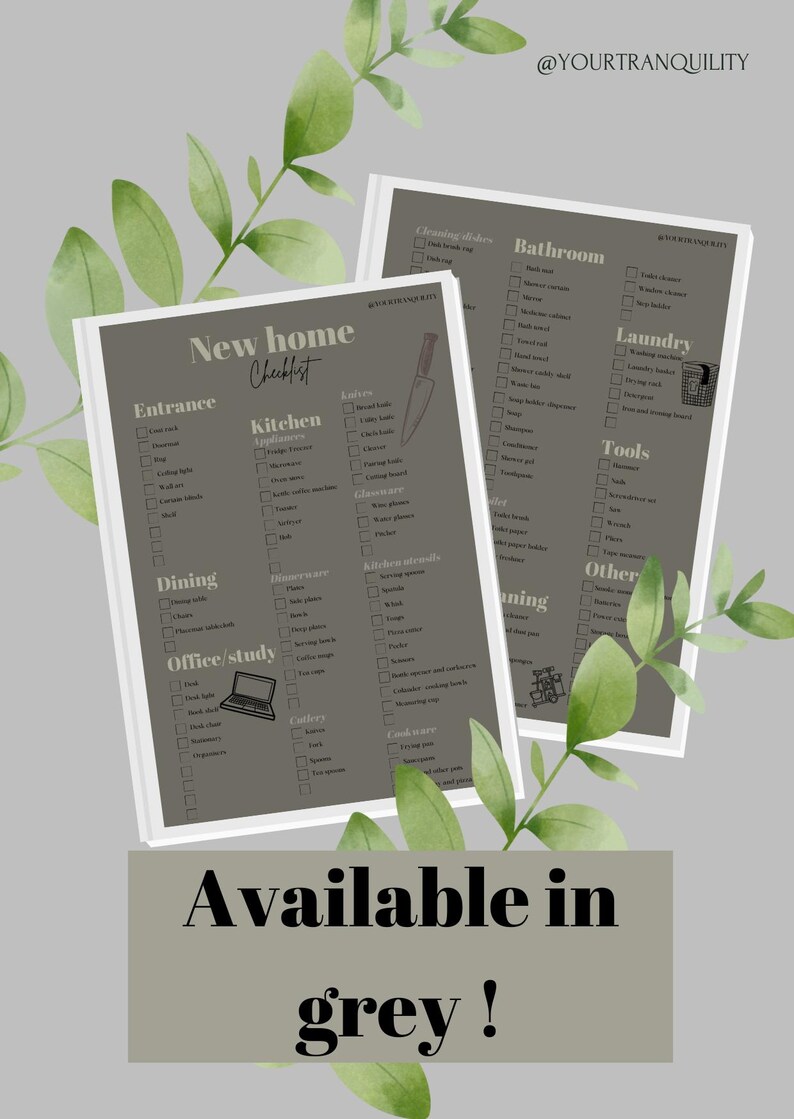 New Home Checklist Essentials Checklist First Home Checklist Instant ...