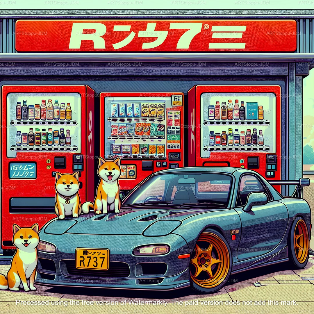 Mazda RX7 FD Shiba Inu - JDM Poster, Prints, Office, Bedroom Décor ...