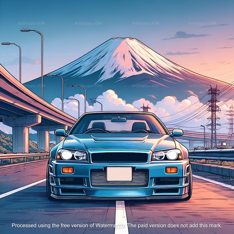 Nissan Skyline R34 GTR BNR34 - JDM Poster, Prints, Office, Bedroom ...