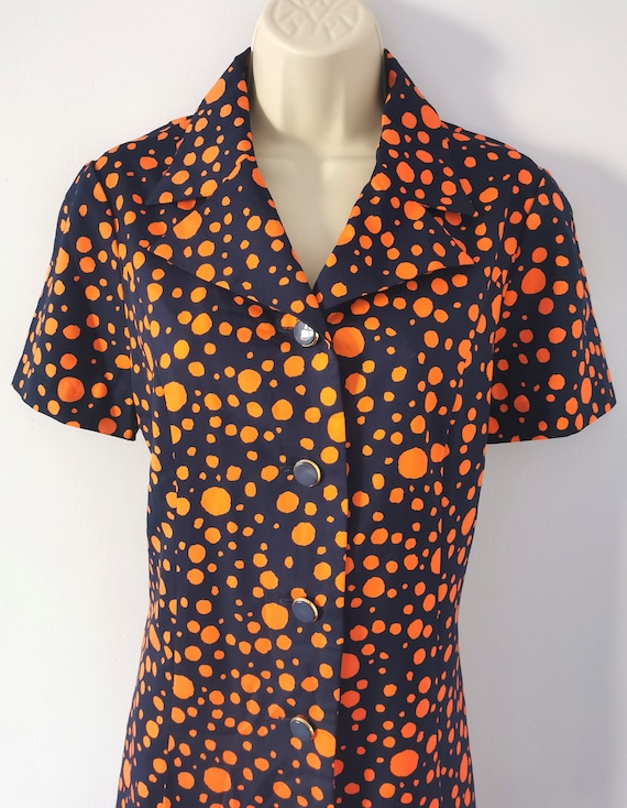 Vintage 1970s Spotty Dotty Orange & Navy Mod Scooter … - Gem