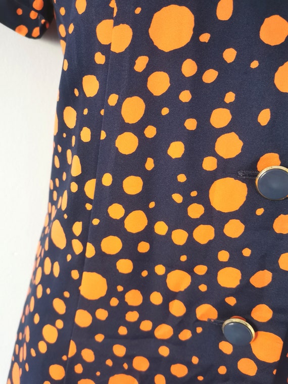 Vintage 1970s Spotty Dotty Orange & Navy Mod Scooter … - Gem