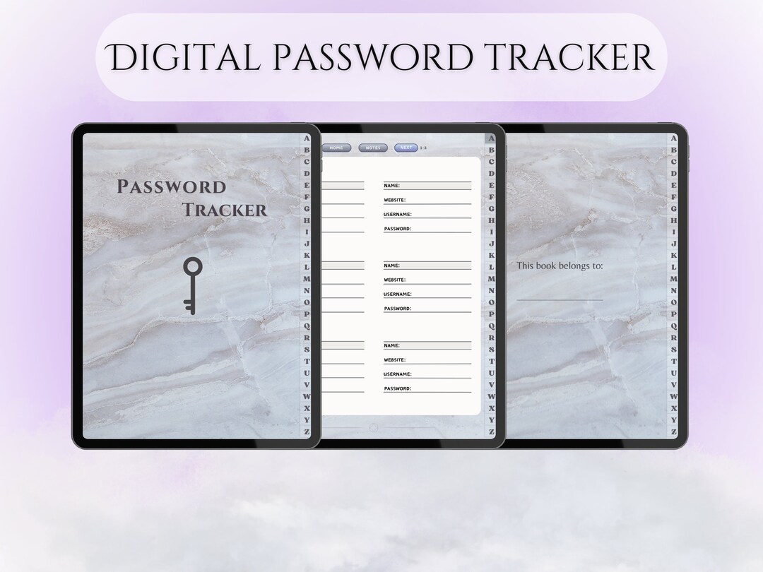 Digital Password Tracker| Password Organizer| Secure Management Tool| Alphabetical Password Log ...