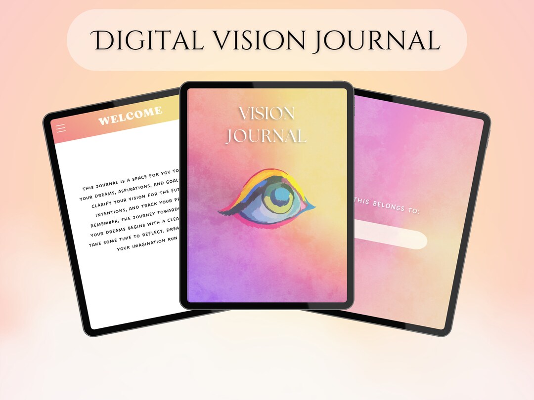 Digital Vision Board Journal| Personal Growth Planner| Digital Goal ...
