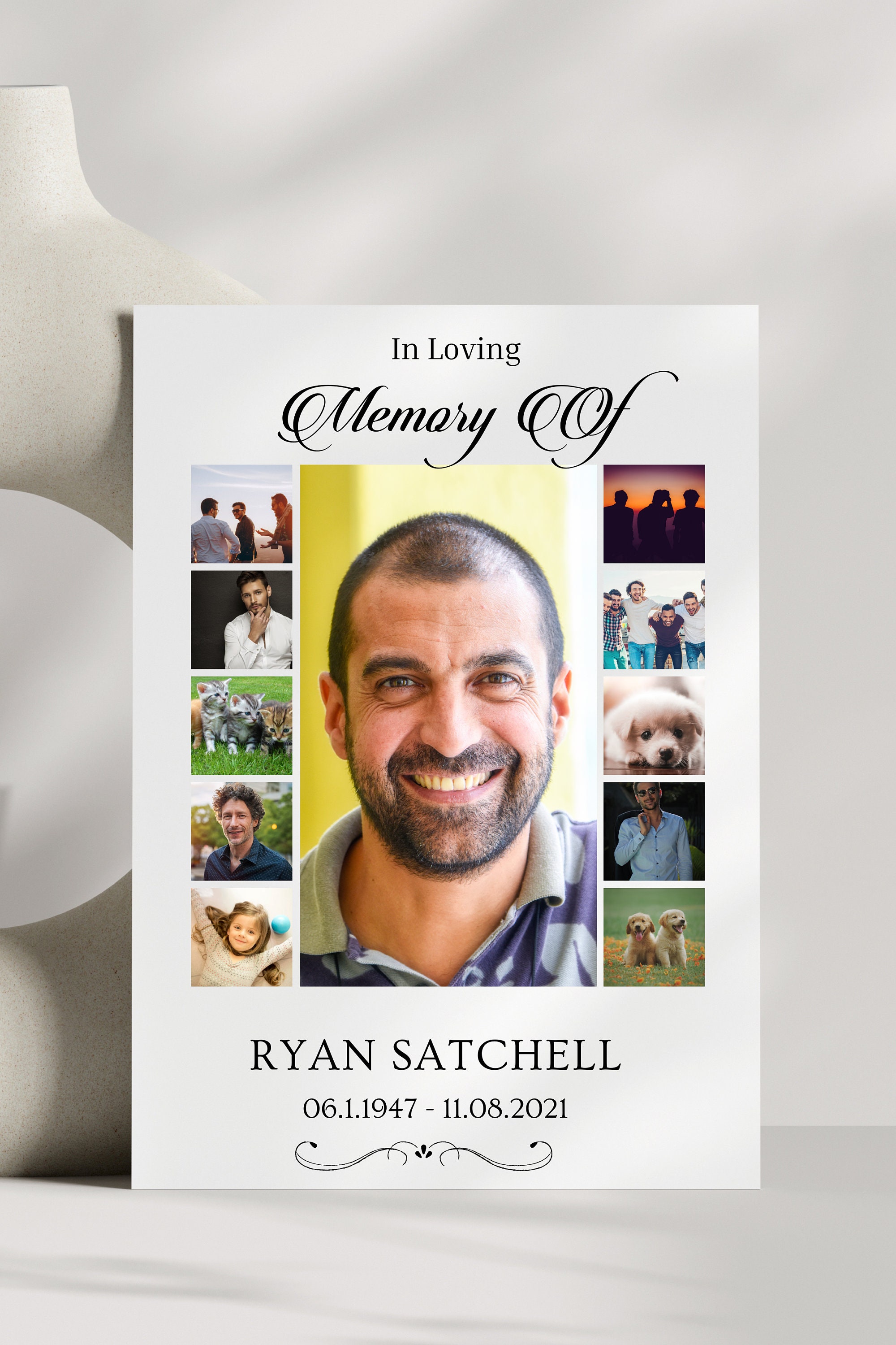 Funeral Photo Collage Template 12 Sizes - Etsy