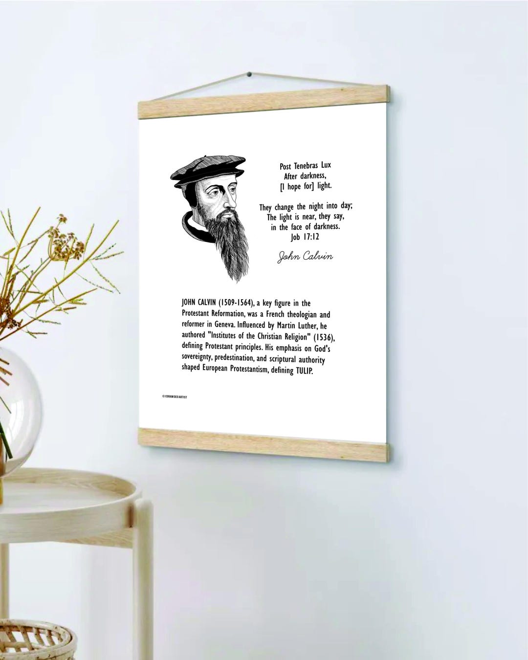 Reformed Christian Art | Reformer John Calvin | Premium Paper | Wood ...