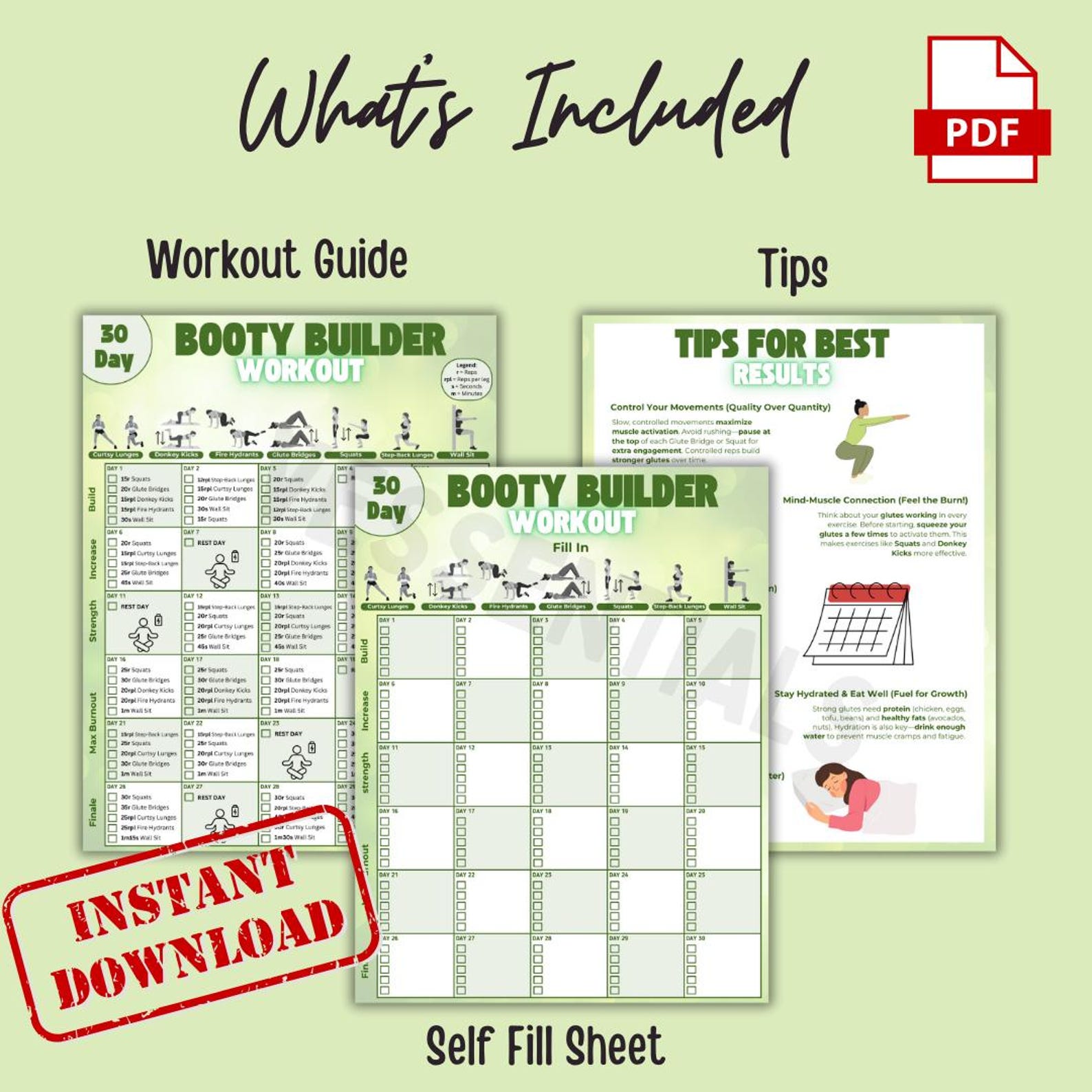 30 Day Booty Workout Plan | Glute Guide for Toning, Lifting & Strength ...