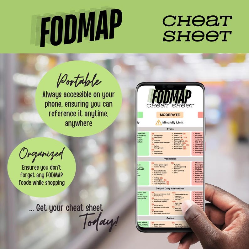 Fodmap IBS Food List and Low Fodmap Treats, Food Chart Nutrition Guide ...