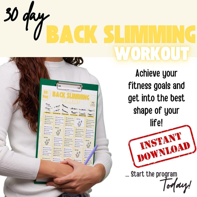 30 Day Back Toning Plan, No Equipment at Home Fat Burn & Sculpt ...