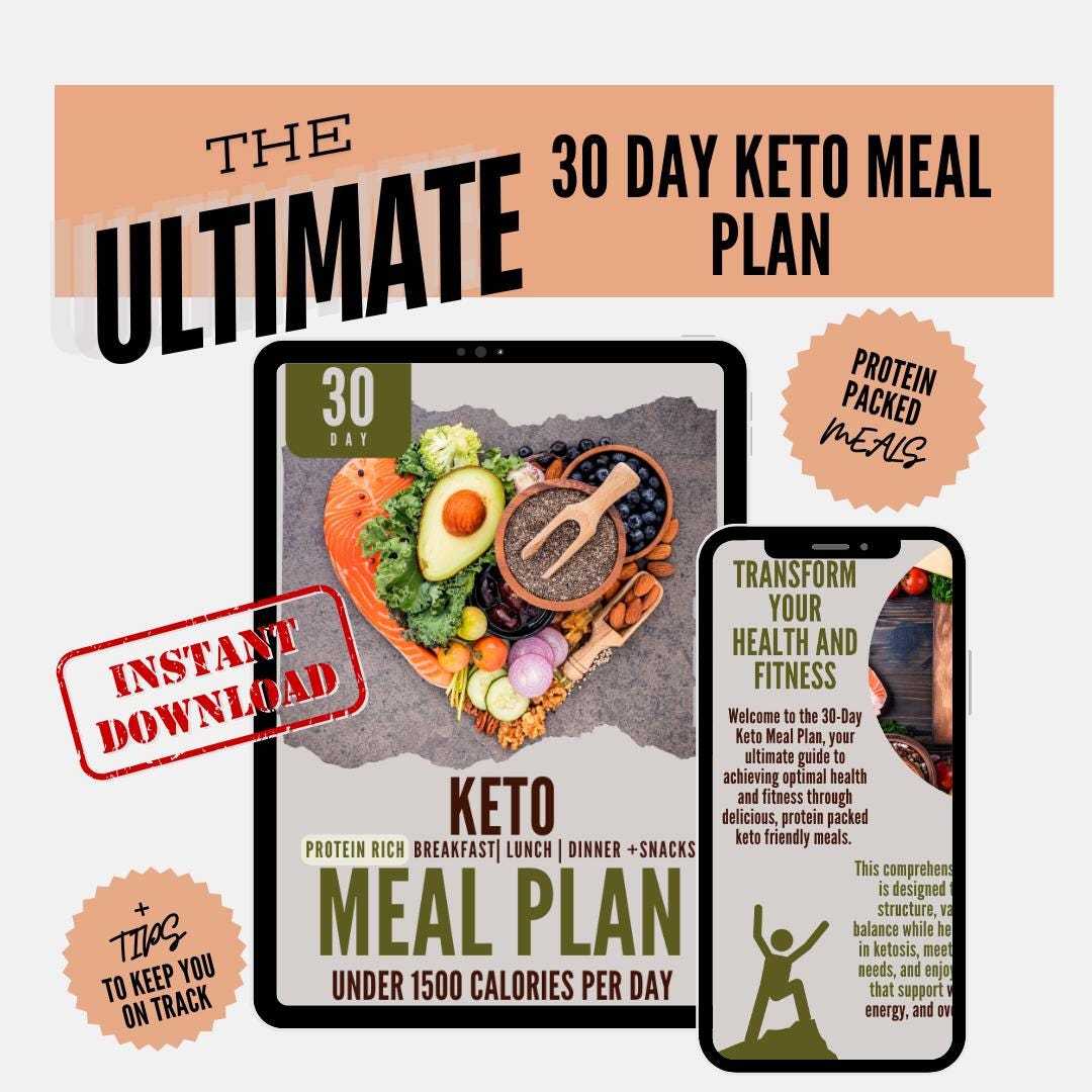 30-day Keto Meal Plan: High-protein, Low-carb Recipes (PDF) - Etsy