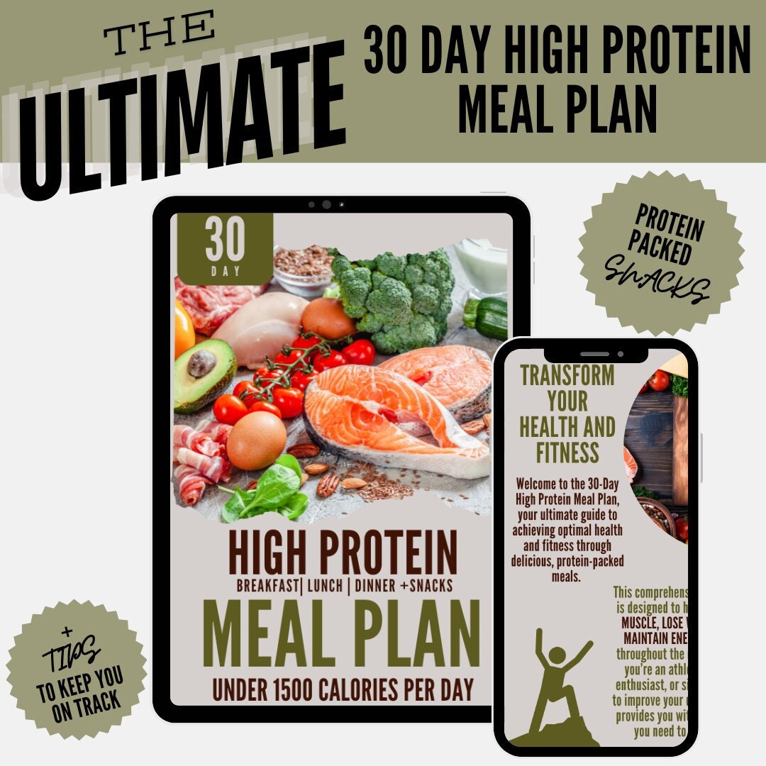 30 Day High Protein Recipe Meal Plan Book | Healthy Weight Loss ...