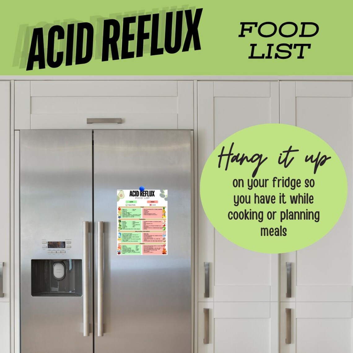 Acid Reflux Food List PDF | GERD Diet Guide Symptom Tracker | Printable ...