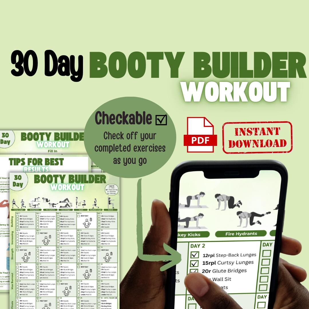 30 Day Booty Workout Plan | Glute Guide for Toning, Lifting & Strength ...