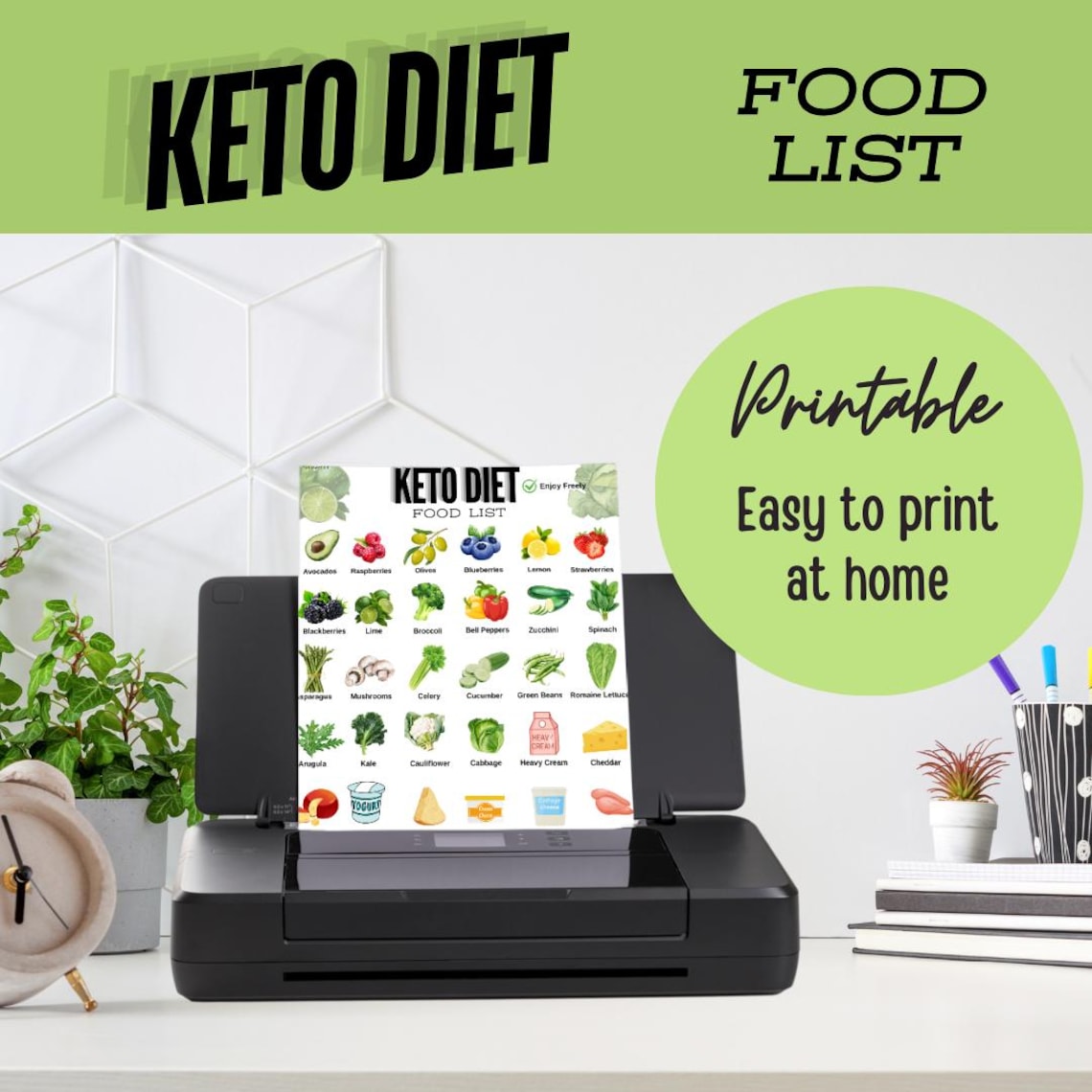 Keto Food List Printable PDF | Easy Low Carb Recipes Symptom Tracker ...