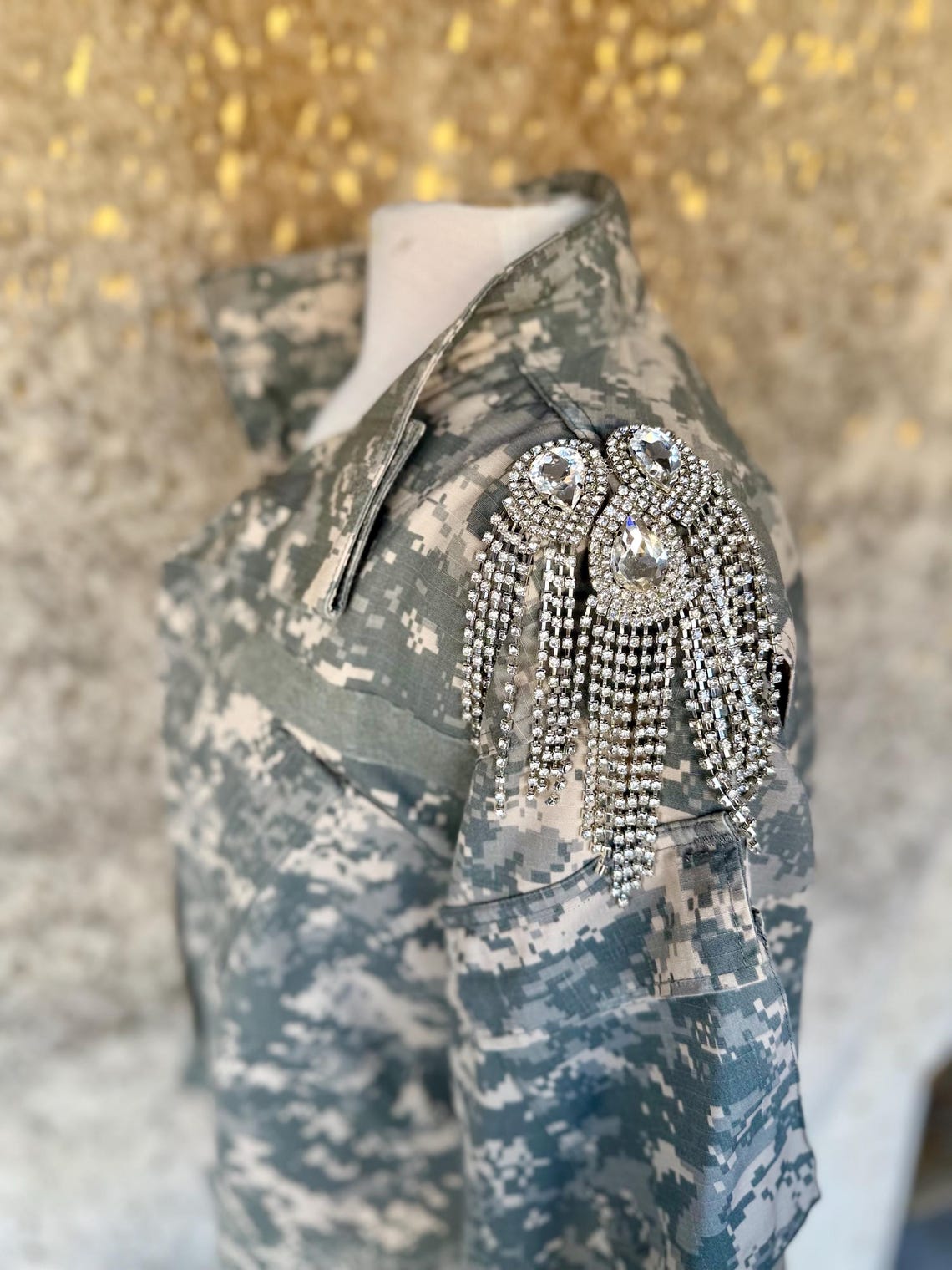 Upcycled Army Digital Camo Jacket With Embellishments – Reworked ...