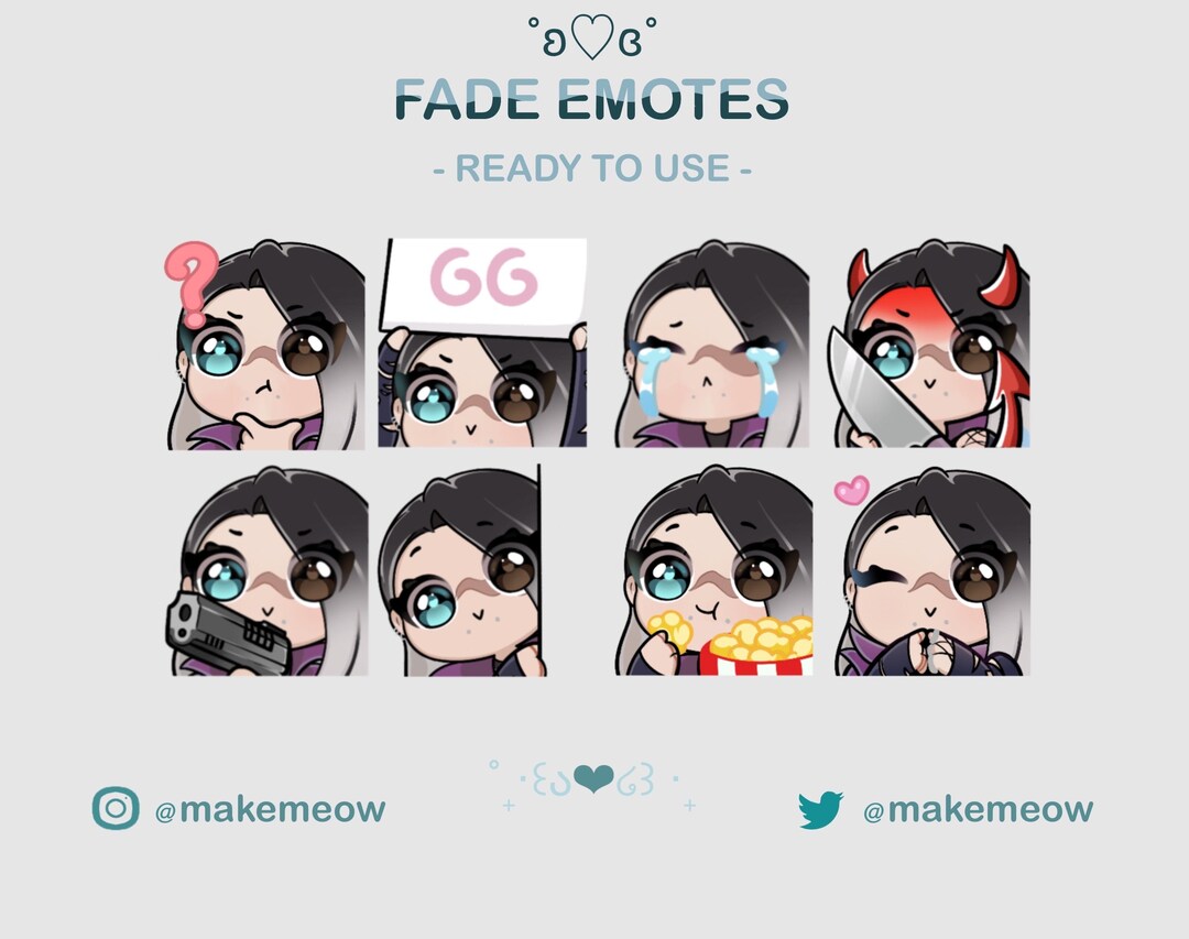 Cute Valorant Fade Discord Twitch Emotes - Etsy UK