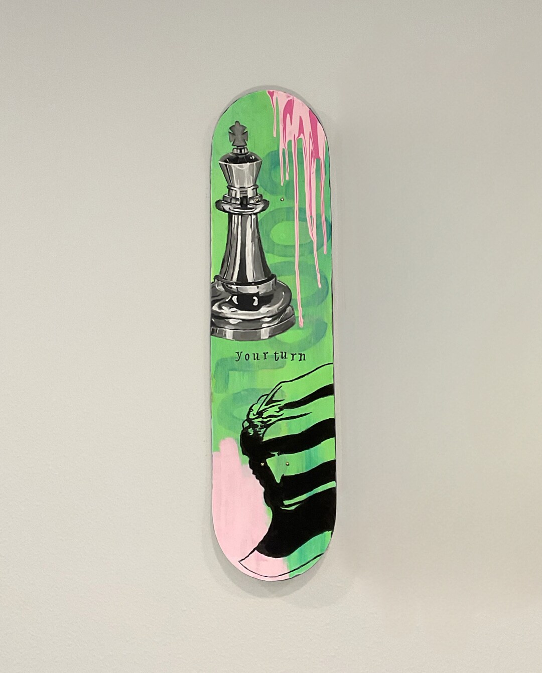 Neon Drip Graffiti Chess Piece Skateboard Deck Wooden - Etsy