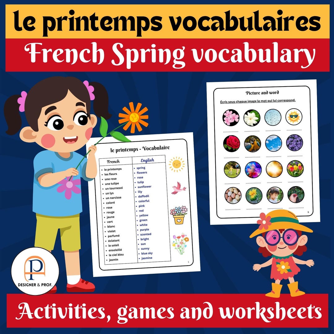 French Spring Vocabulary & Activities for Kids | Fun Worksheets - Games ...