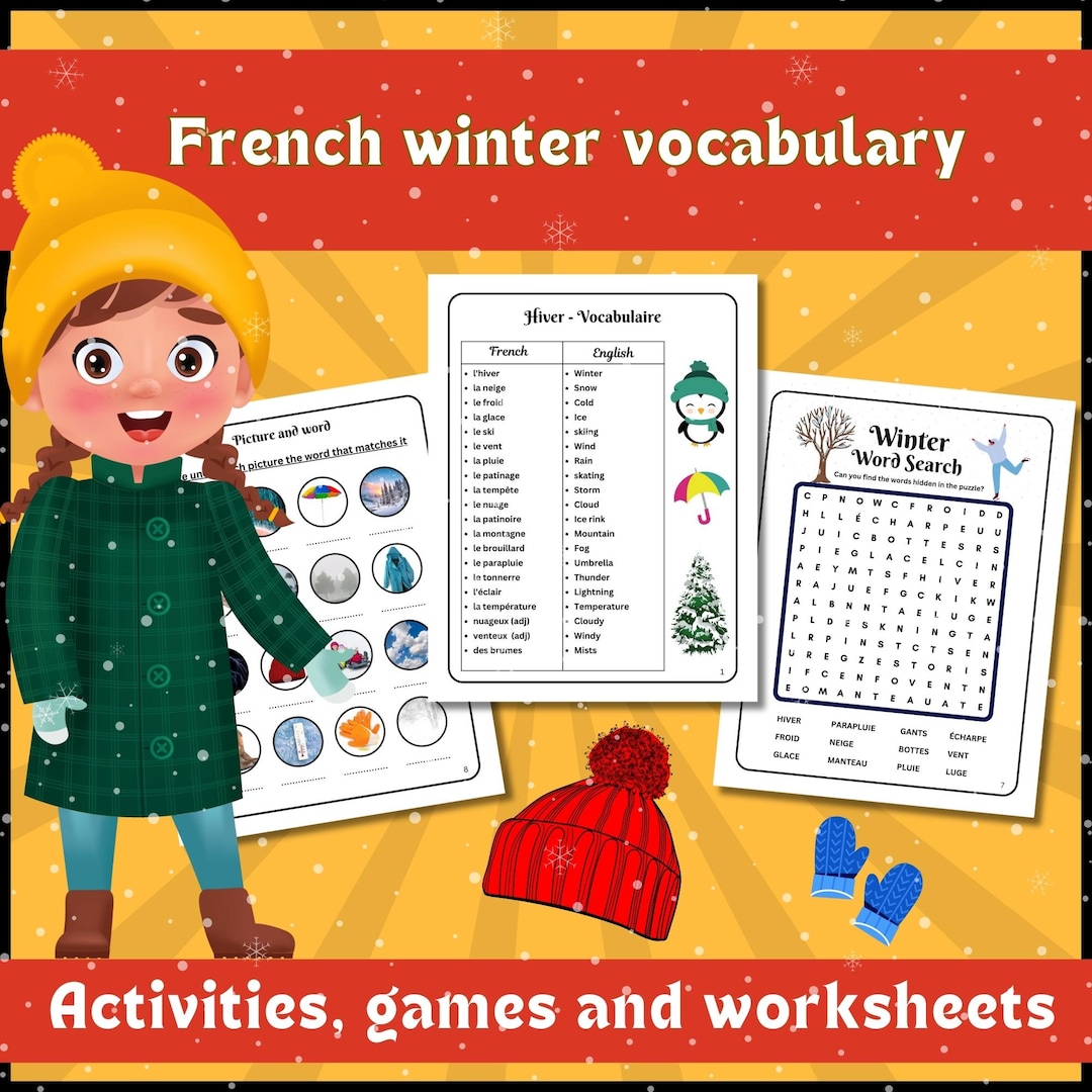 L’hiver Vocabulaires - French Winter Vocabulary, Activities, Games, and ...