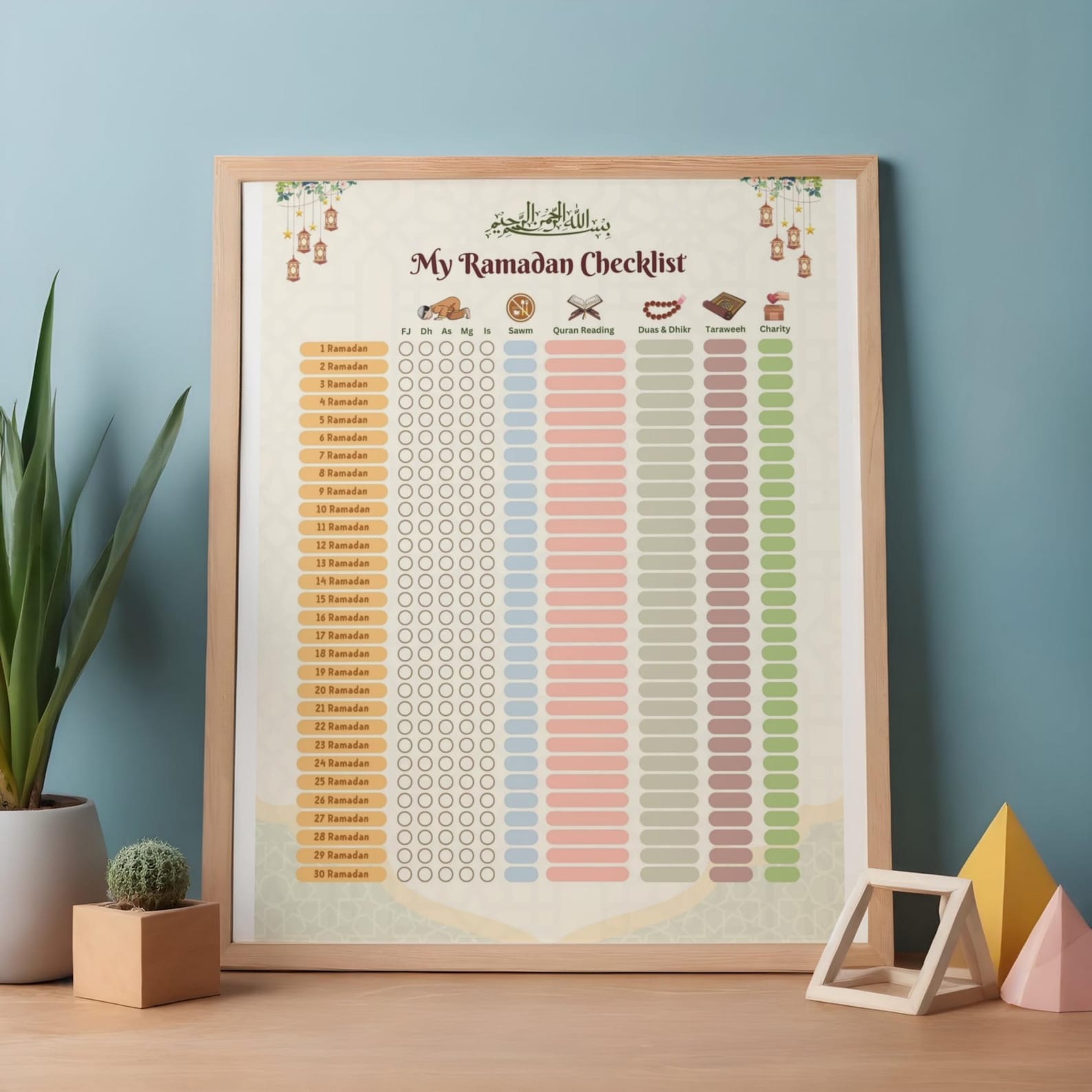 Ramadan Checklist & Planner | Islamic Daily Prayer, Quran Tracker ...