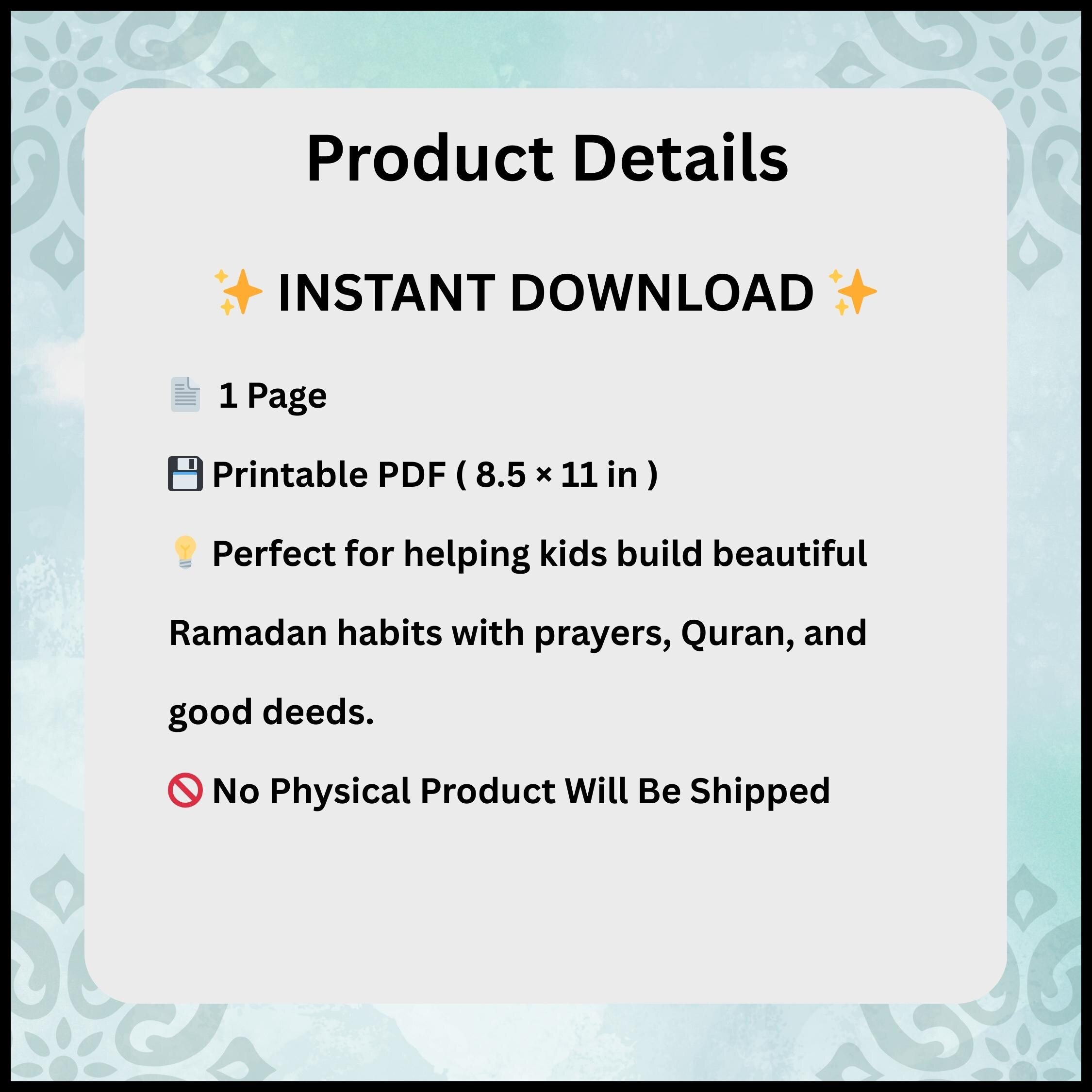 Ramadan Checklist & Planner | Islamic Daily Prayer, Quran Tracker ...