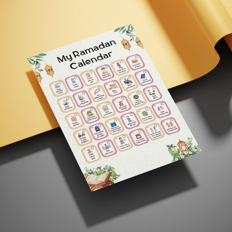 Ramadan Calendar for Kids + Achievement Certificate | One Page ...