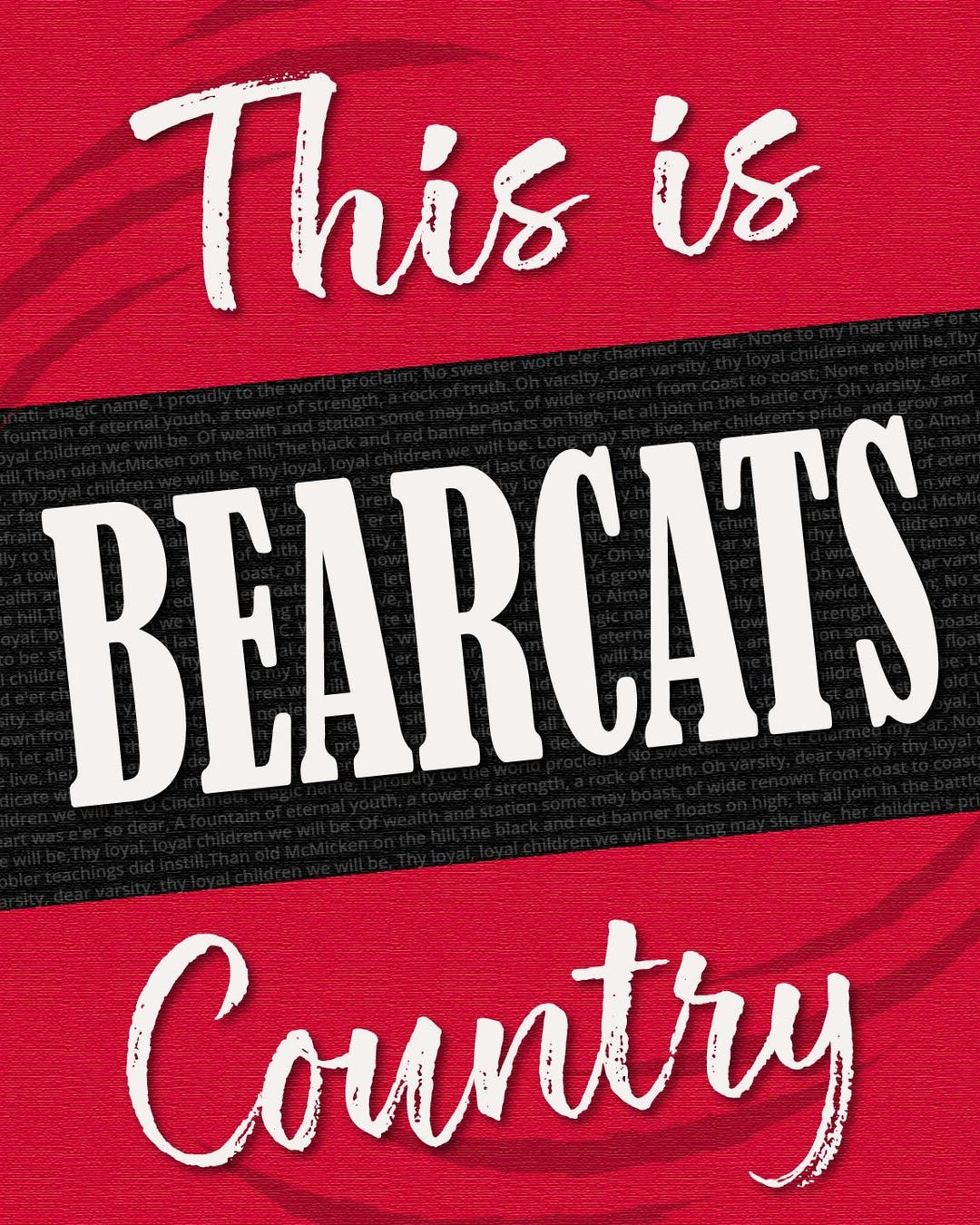 University of Cincinnati Bearcats 12x6" Poster - Etsy