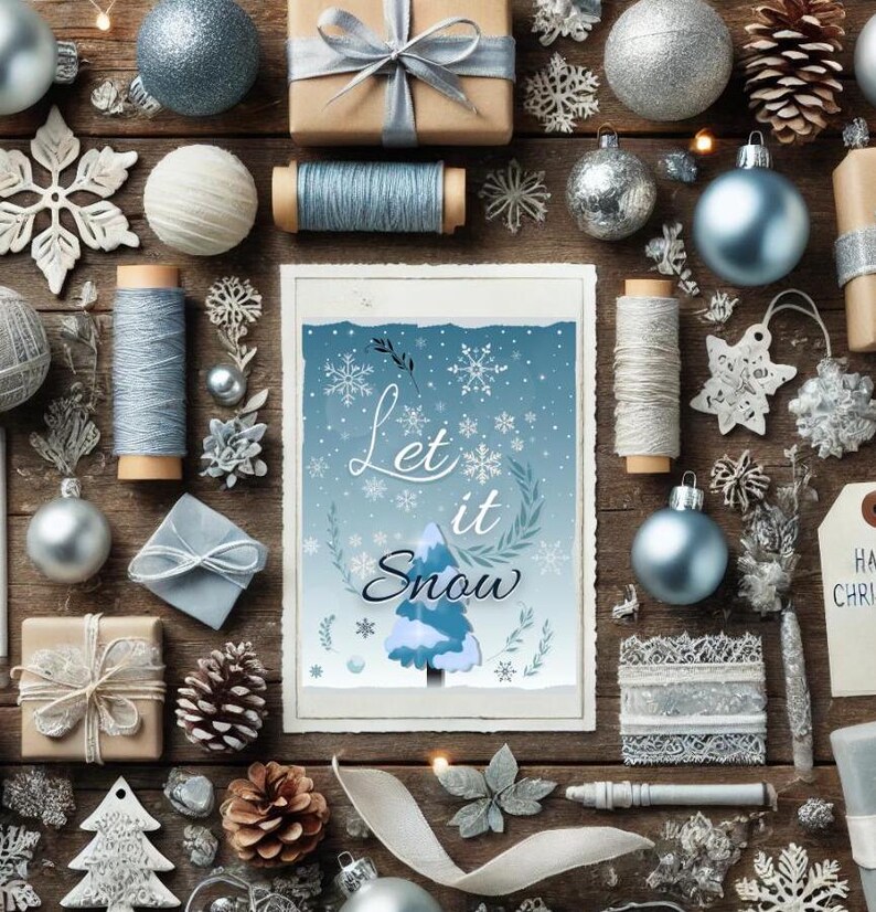 Let It Snow Holiday Printable Wall Art | Winter Wonderland Decor ...
