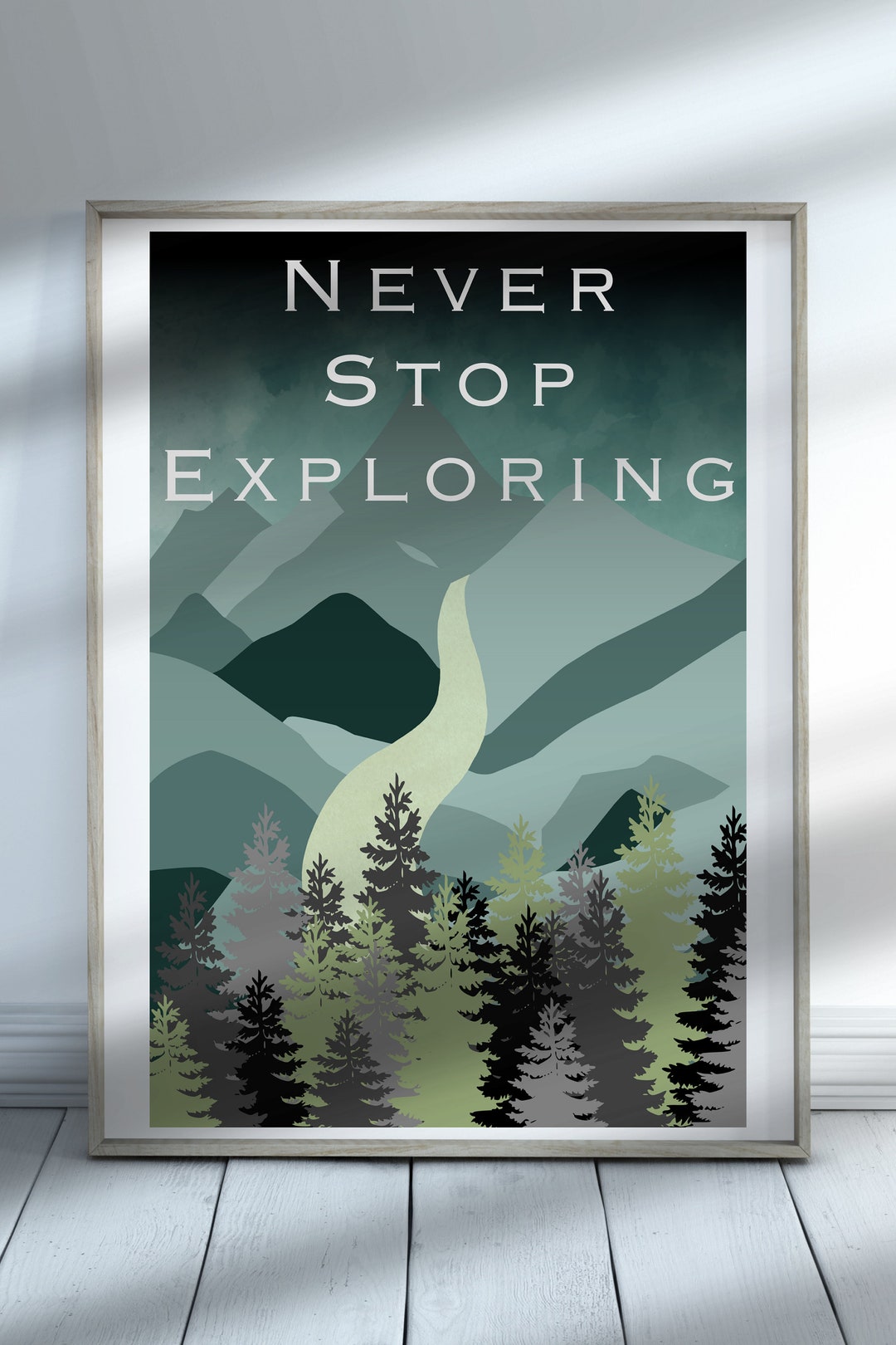 Inspirational Mountain Landscape Digital Wall Art - ‘never Stop ...