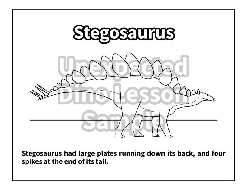 Dinosaur Coloring Pages PDF Bundle / T-rex / Stegosaurus ...