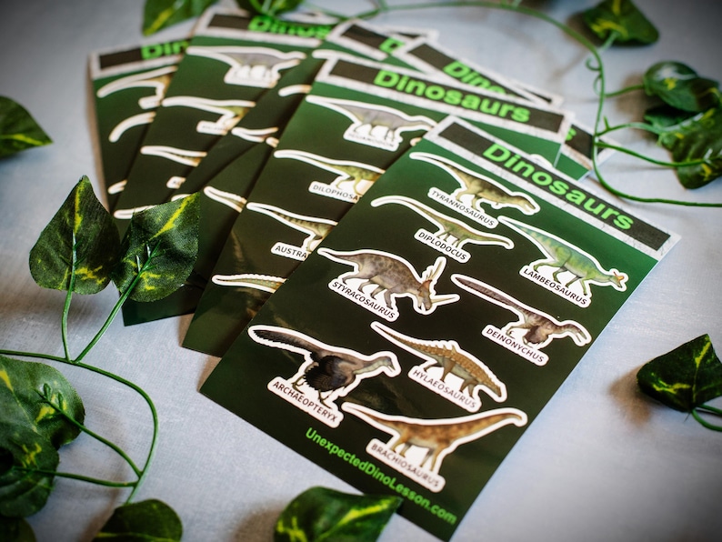 Dinosaur Stickers Set for Kids- Dinosaur Species Including T- Rex ...