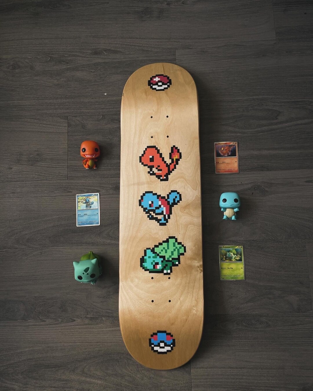 Hand Painted Pokemon Skate Deck 8-bit Characters - Etsy